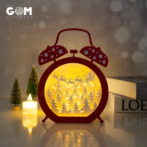Pack 3 Christmas Clock Shadow Box SVG - Christmas Shadow Box Template ...