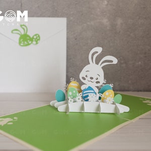 Easter Pop-up Card Template - Bunny and Eggs Pop-up Card Template ...