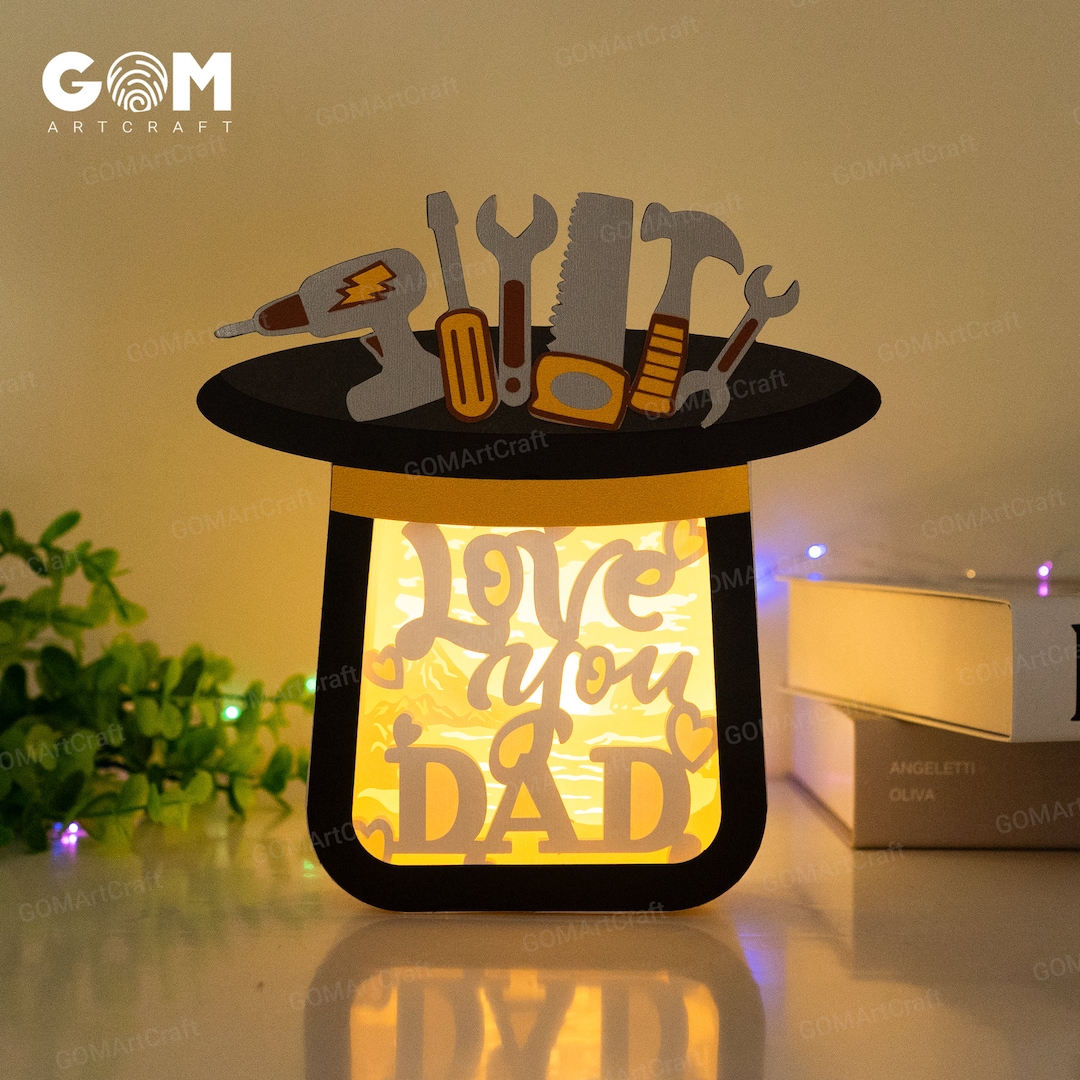 Father's Day Shadow Box Template - Happy Father's Day - Dad's Hat ...
