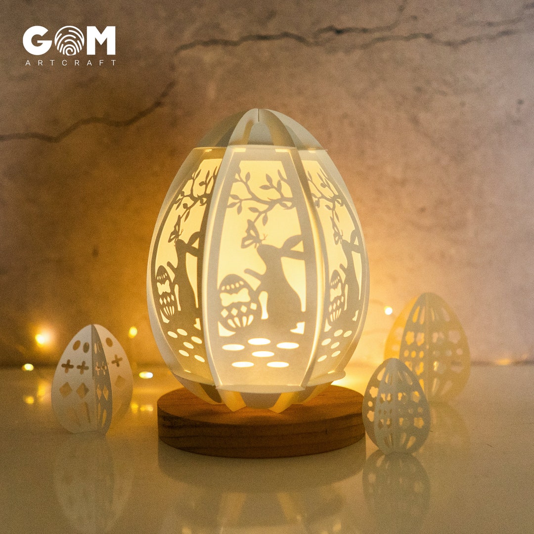 Easter Bunny Lantern SVG DIY Paper Easter Lanterns Easter Paper Cut ...