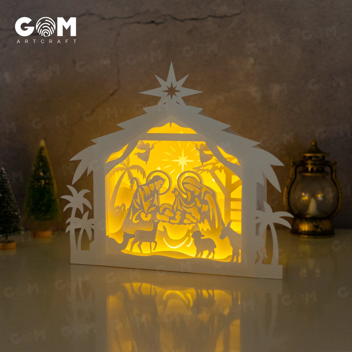 Pack 3 Belén Linternas Shadow Box SVG - Adornos navideños Lightbox ...