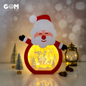 Santa Claus Shadow Box SVG - Christmas Shadow Box - DIY Paper Lanterns ...