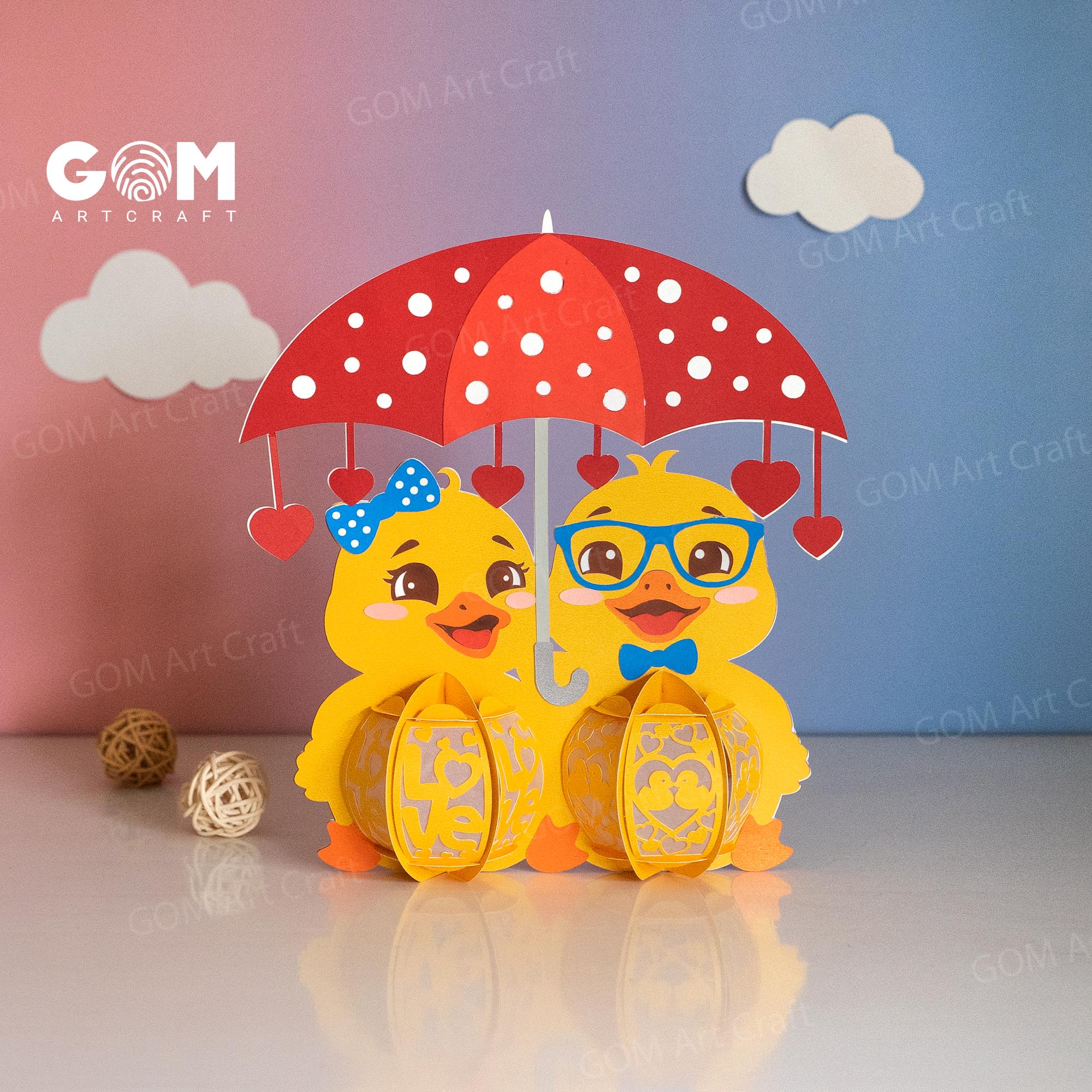 Duck Couple Lantern SVG, Love Duck Lantern, DIY Lantern Valentine's Day ...