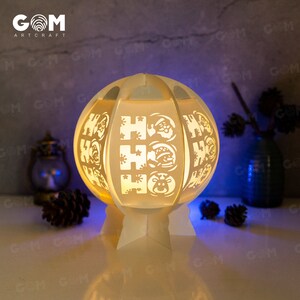 Snowball Lantern SVG - Ho Ho Ho Lantern Template - Merry Christmas DIY ...