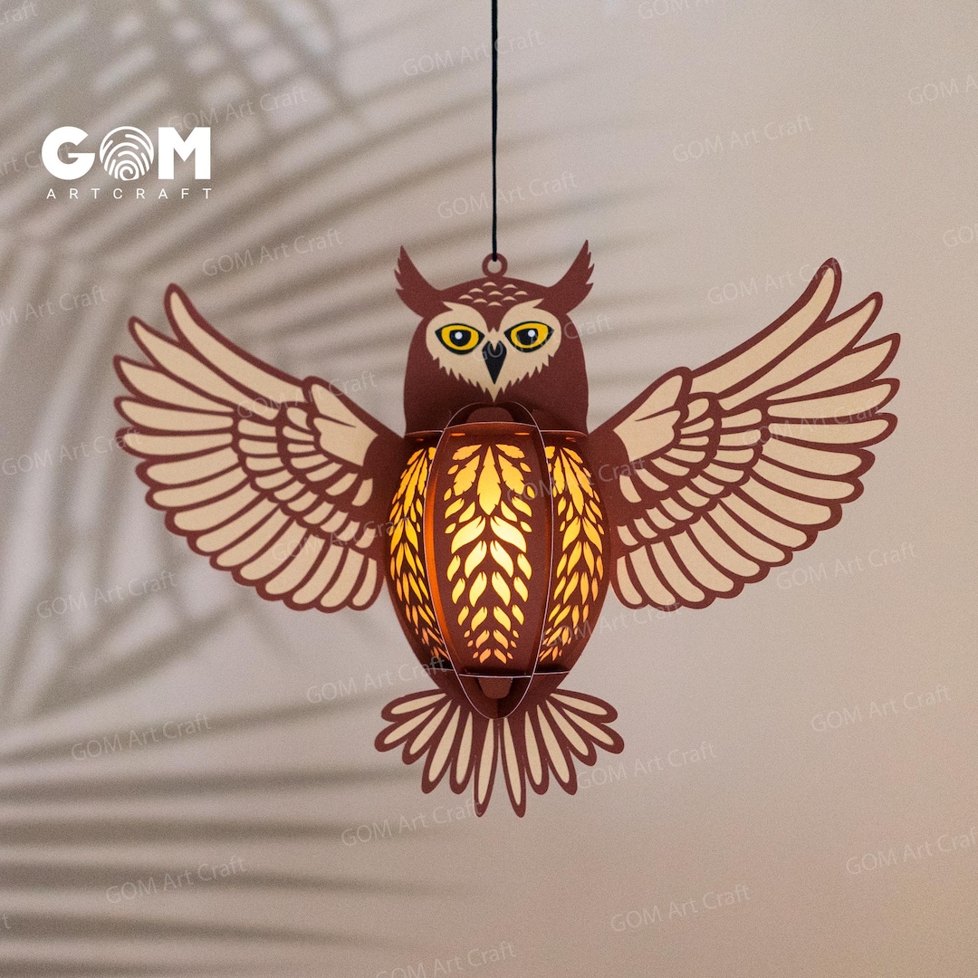 Owl Lantern SVG - Owl Halloween Paper Cutting Template - DIY Owl ...
