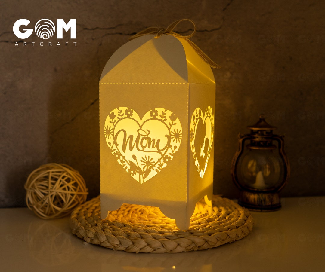 Mom Lantern Template - Happy Mother's Day - Paper Cut - Light Box SVG ...