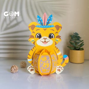 Tiger Laternen Vorlage SVG - Tier Laterne - Laternen für Kinder Vorlage ...