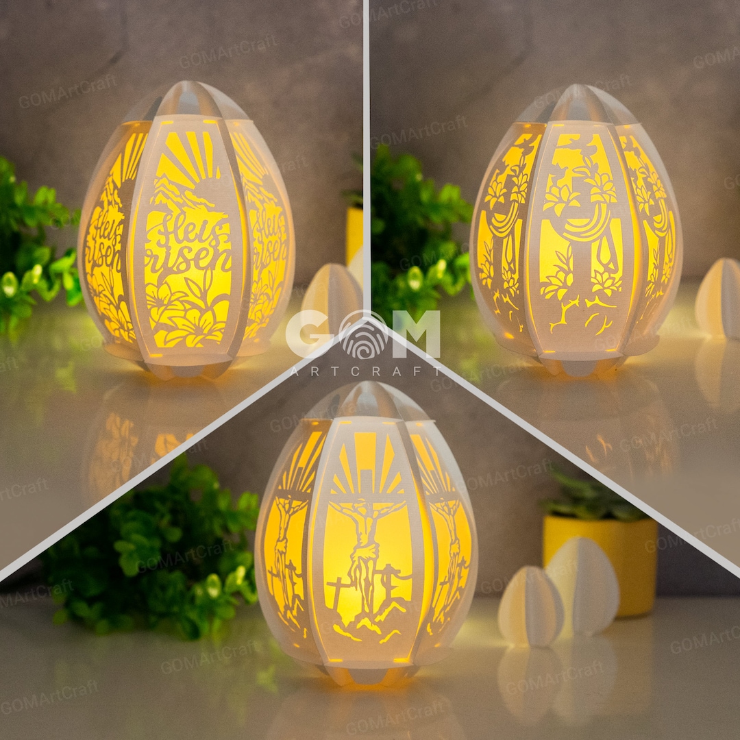Pack 3 Resurrection Lantern SVG - Easter Egg Lantern for Easter ...