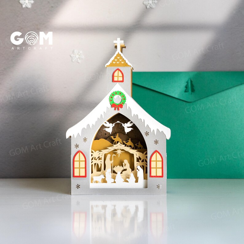 Set 3 Nativity Scene Pop-up Card 3D, Christmas Pop-up Card 3D SVG ...