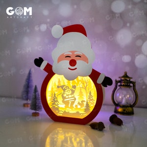 Santa Claus Shadow Box SVG - Christmas Shadow Box - DIY Paper Lanterns ...