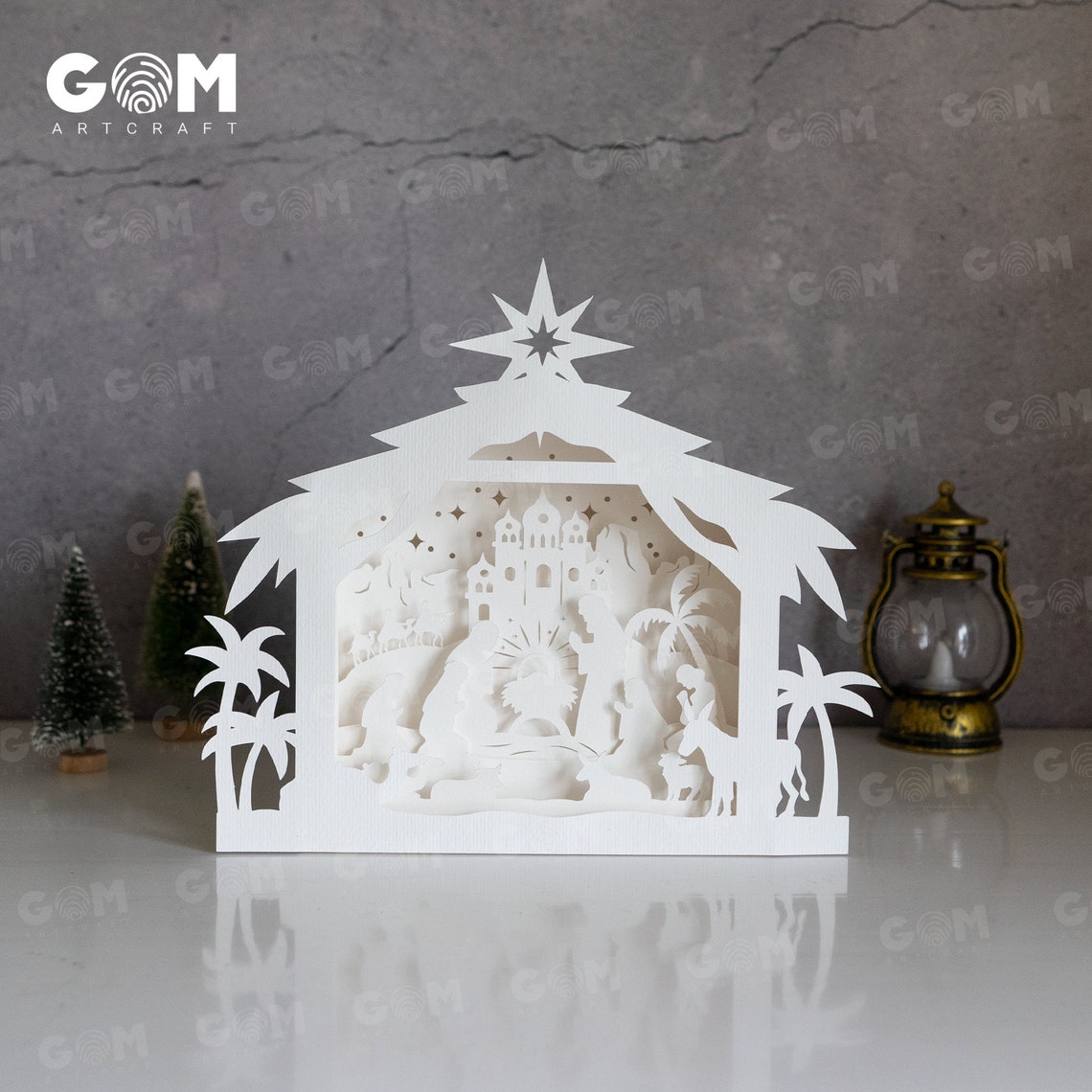 Pack 3 Belén Linternas Shadow Box SVG - Adornos navideños Lightbox ...