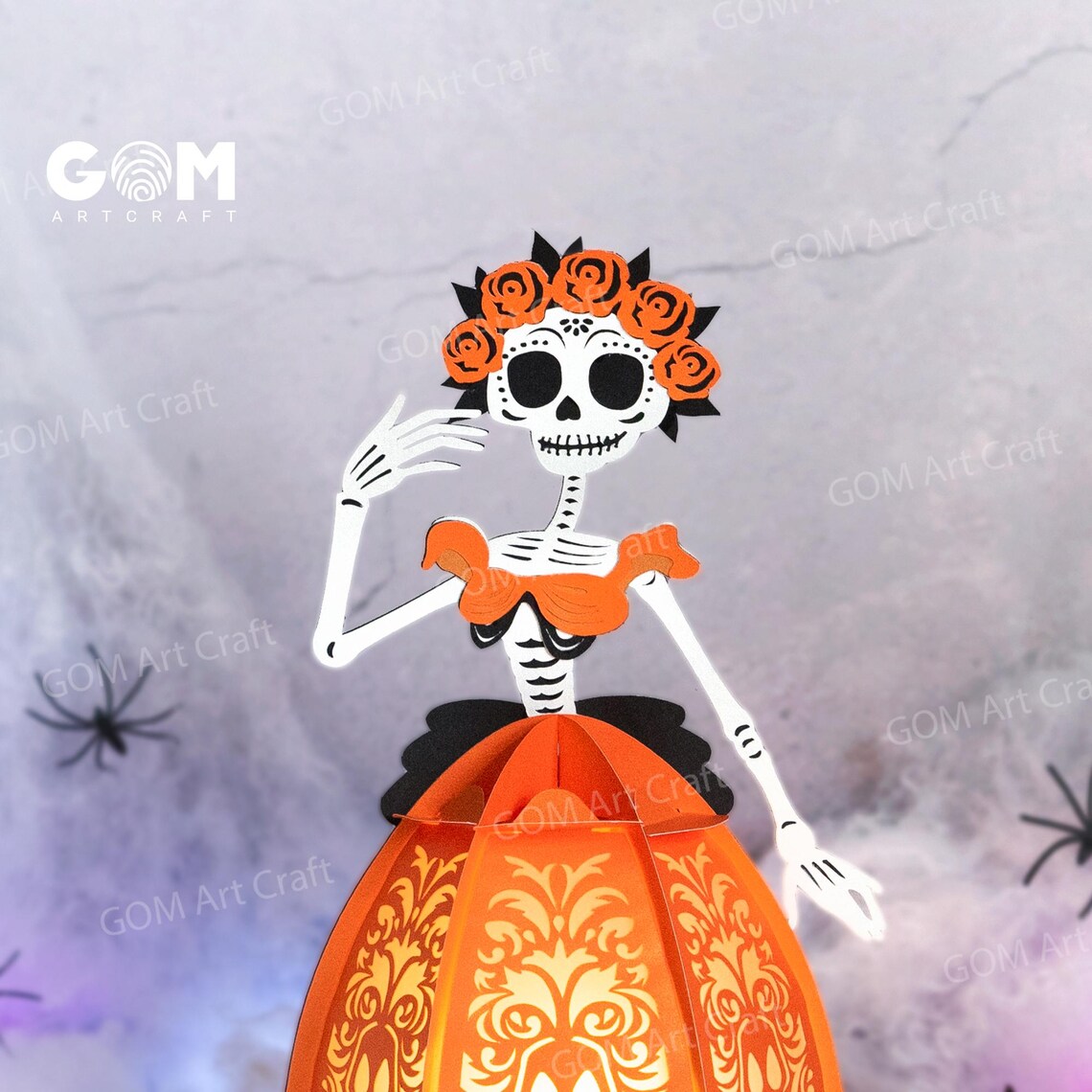 Catrina Lantern Template SVG, Day of the Dead Lantern, DIY Halloween ...