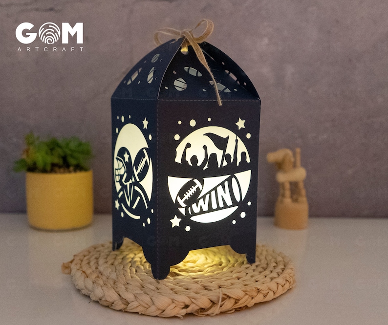 Sports Shadow Box SVG - Football Lantern Paper Cut File (digital ...
