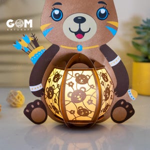 Set 3 Tier Laterne SVG - Bären-Laternen, Tiger-Laternen, Waschbär ...