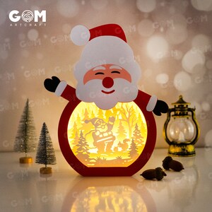 Santa Claus Shadow Box SVG - Christmas Shadow Box - DIY Paper Lanterns ...