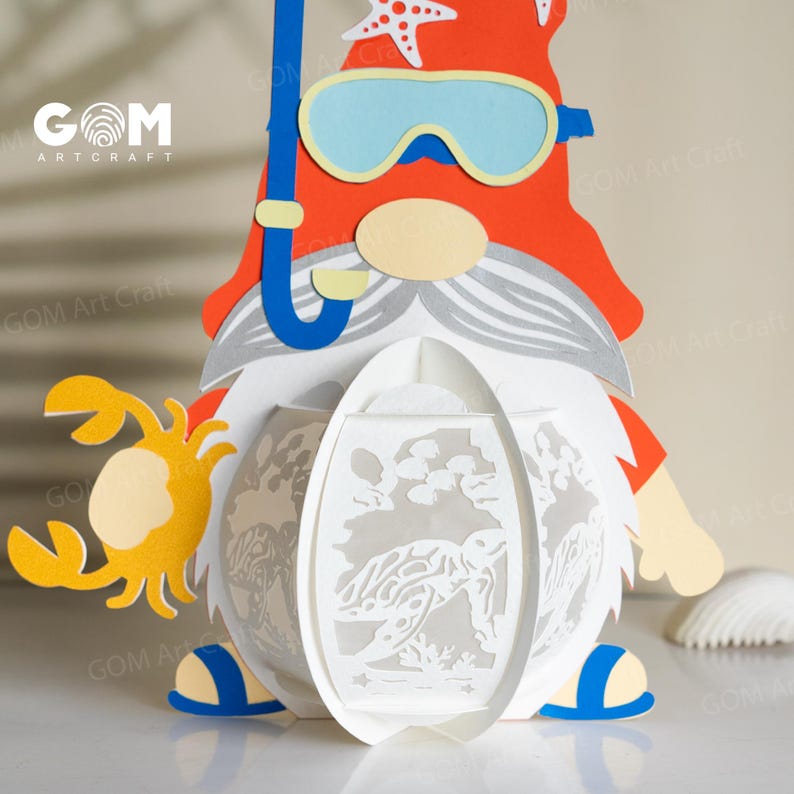 Scuba Diving Gnome Lantern SVG, Gnome Summer Lantern, Paper Lanterns ...