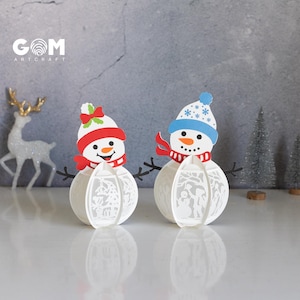 Snowman Family Lantern Template, DIY Lantern Christmas Ornaments, Paper ...