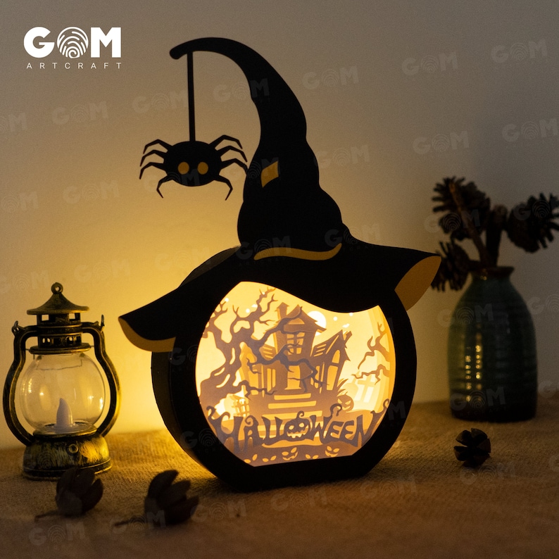 Haunted House Shadow Box Template - Pumpkin Lantern Template ...