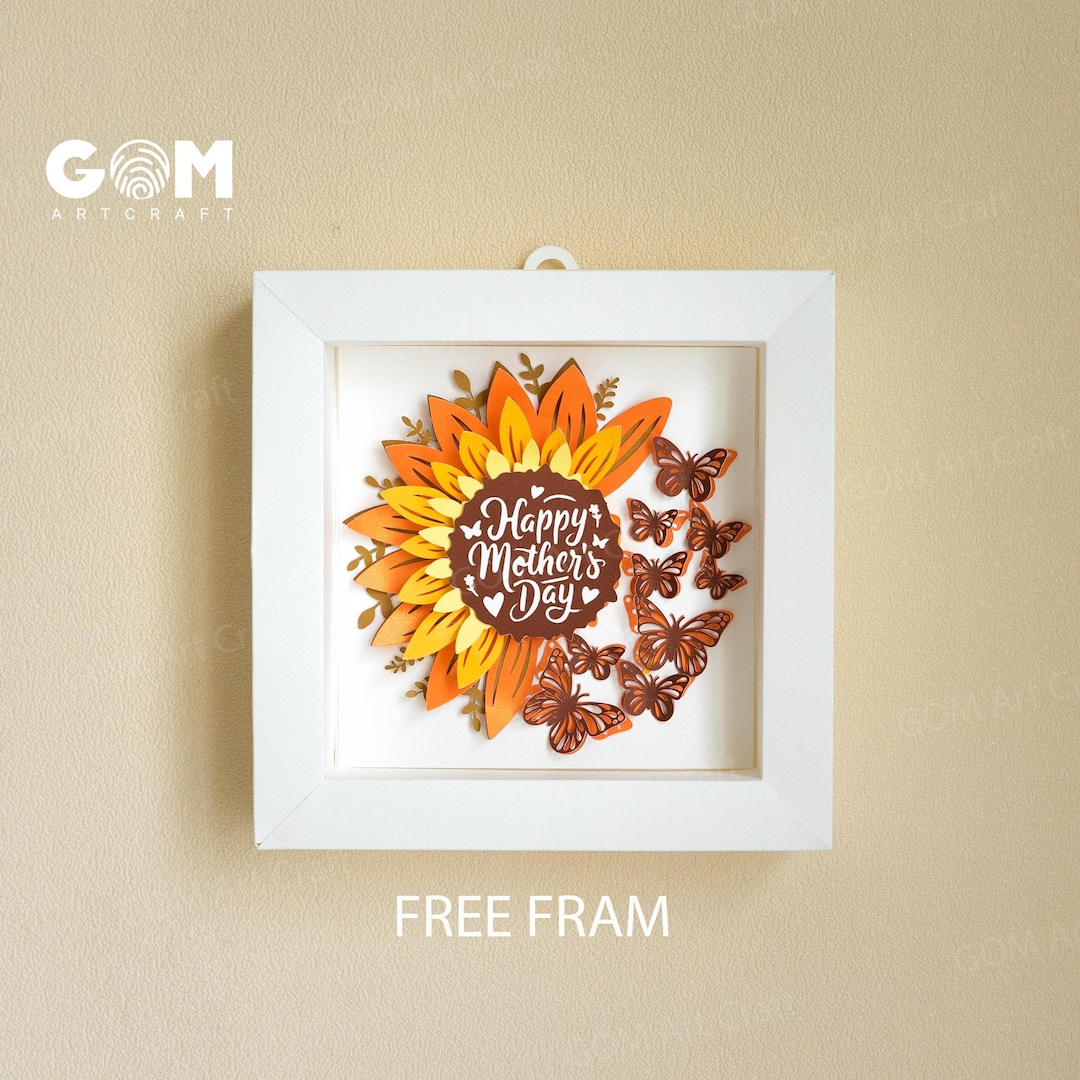 Happy Mother's Day Shadow Box Template, Flower Lantern Template SVG ...
