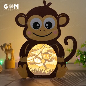 Monkey Lantern Template SVG - Animal Lantern - Lanterns for Children ...