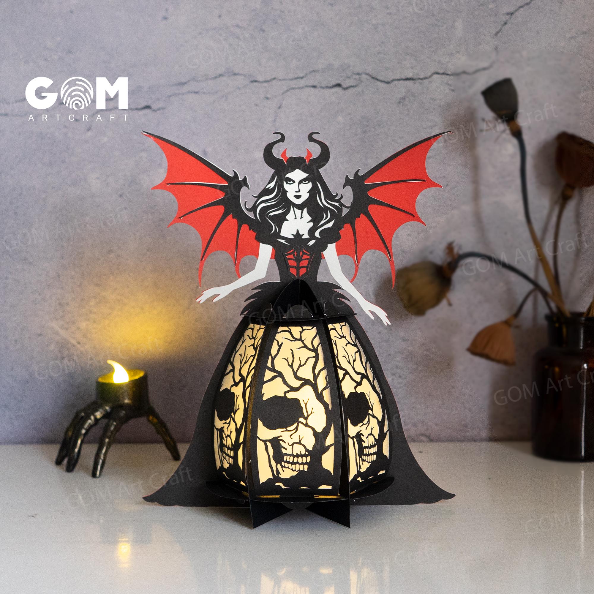 Witch Lantern Template SVG, 3D Halloween Papercut Light Box (pdf, Png ...