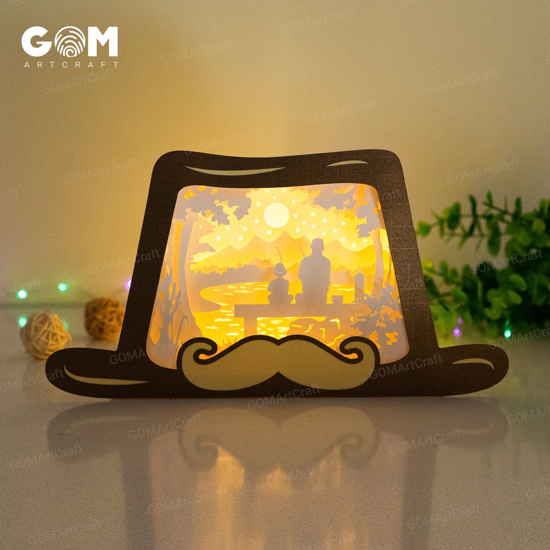 Dad's Hat Shadow Box SVG, DIY Father's Day Crafts - Father's Day ...