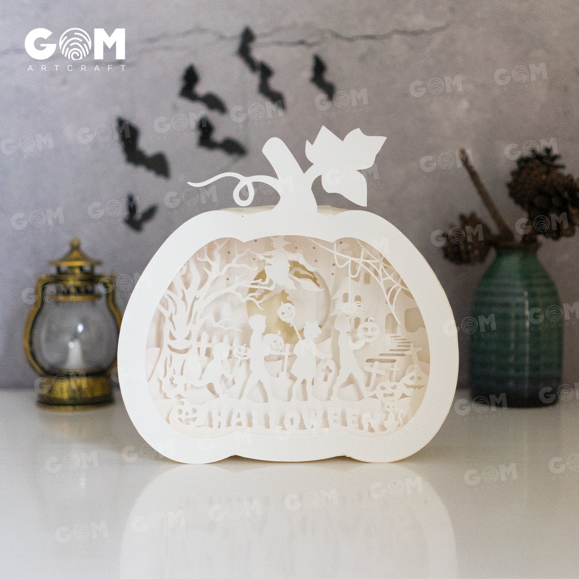 Pumpkin Shadow Box SVG - Children Are Playing Pumpkin Shadow Box ...