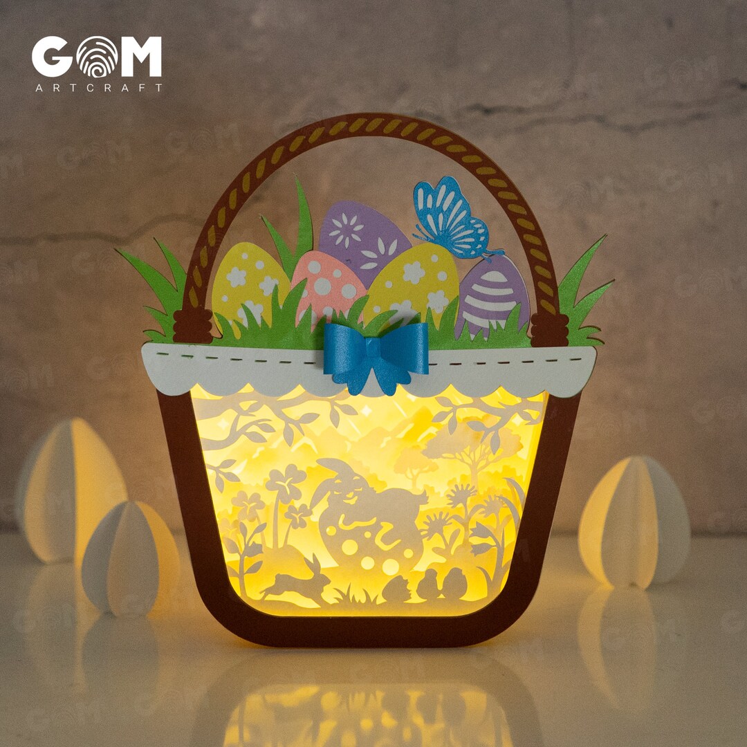 Easter Egg Basket Shadow Box SVG – DIY Paper Lantern (digital Download ...