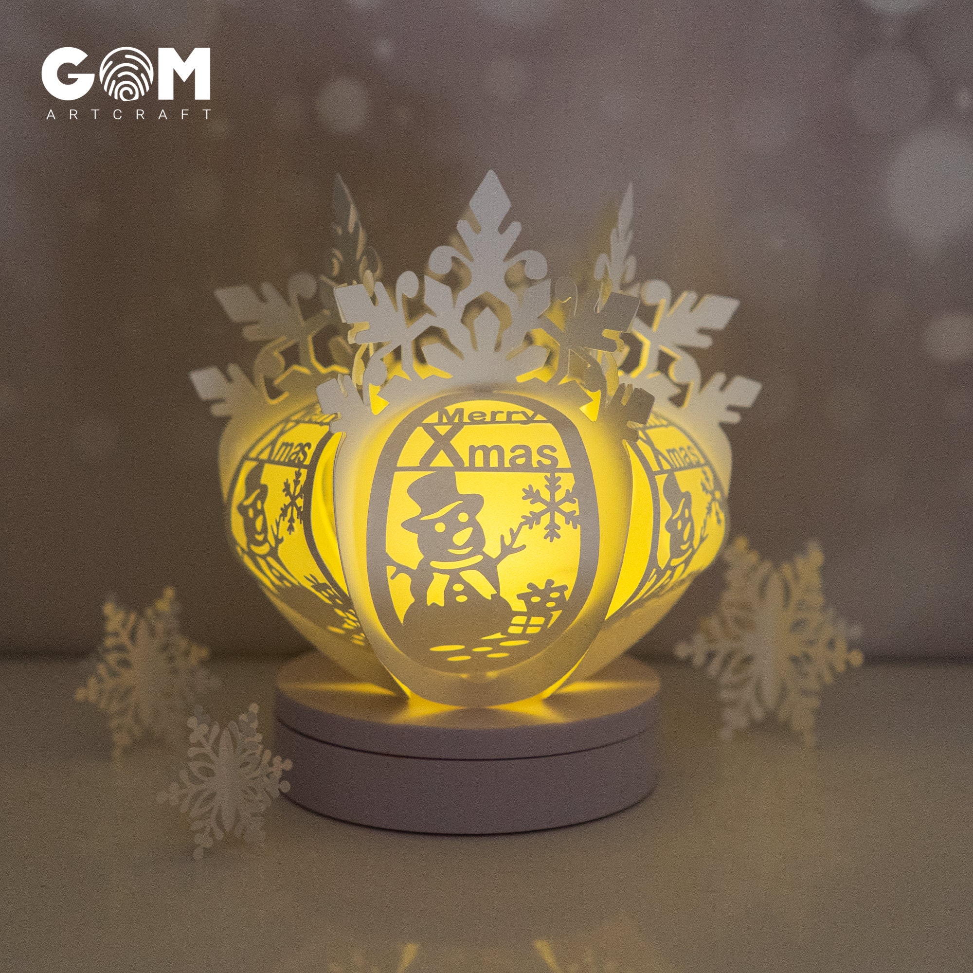 Pack 3 Snowflakes Lantern SVG - Paper Lanterns Christmas - DIY Lightbox ...