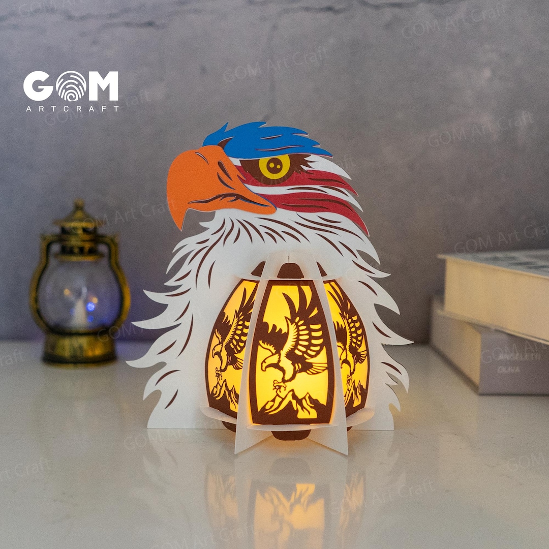 DIY Eagle Head Lantern Svg, American Independence Day Decoration (pdf ...