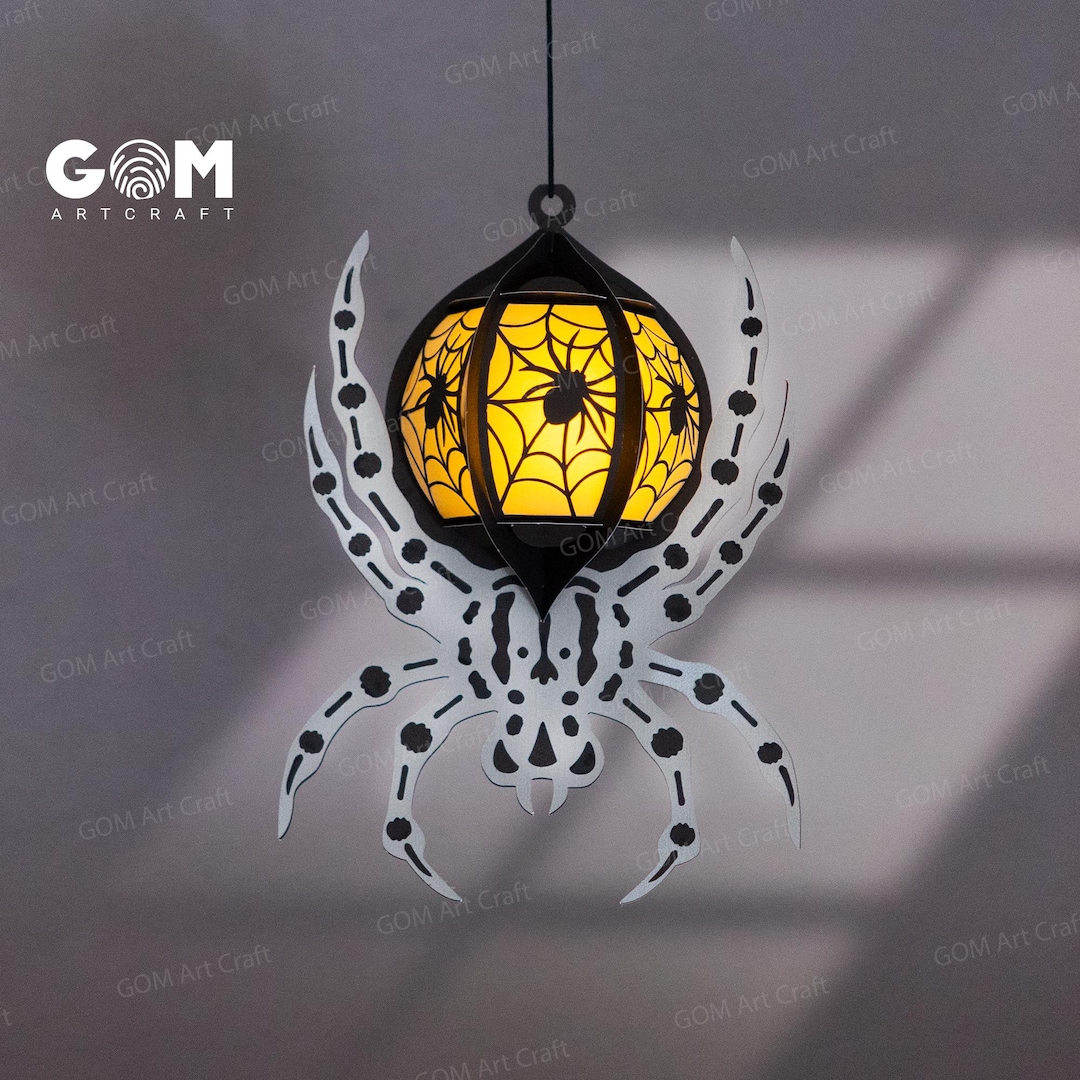 Spider Lantern Template - Spiderweb Lantern SVG - DIY Spider Lanterns ...