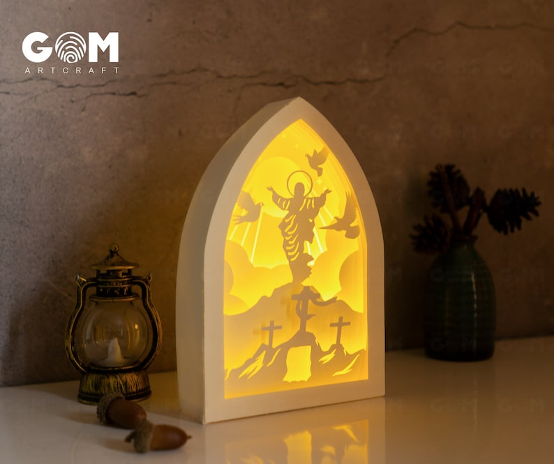 Combo 3 Jesus Domed Shadow Box SVG Paper Cut Template - Etsy