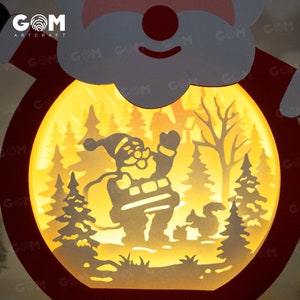 Santa Claus Shadow Box SVG - Christmas Shadow Box - DIY Paper Lanterns ...