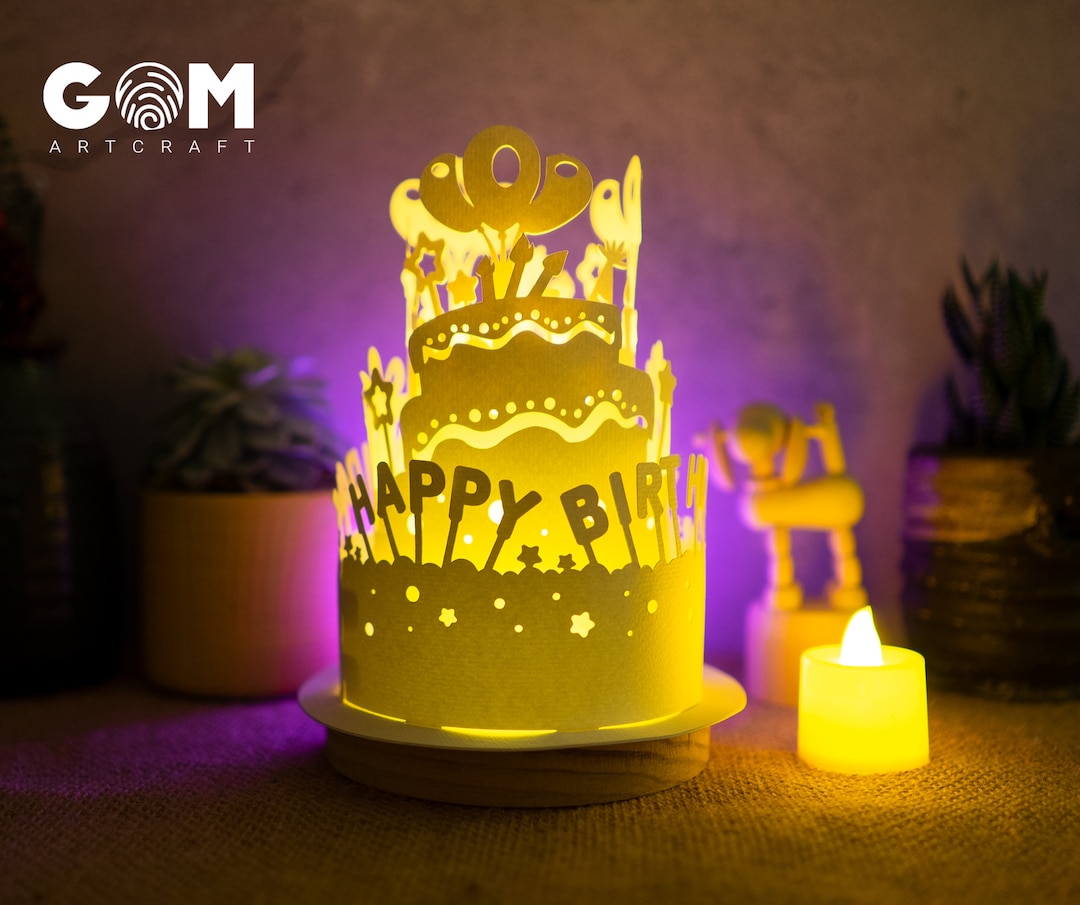 Paper Lanterns Happy Birthday Text Decoration - Paper Cutting Template ...