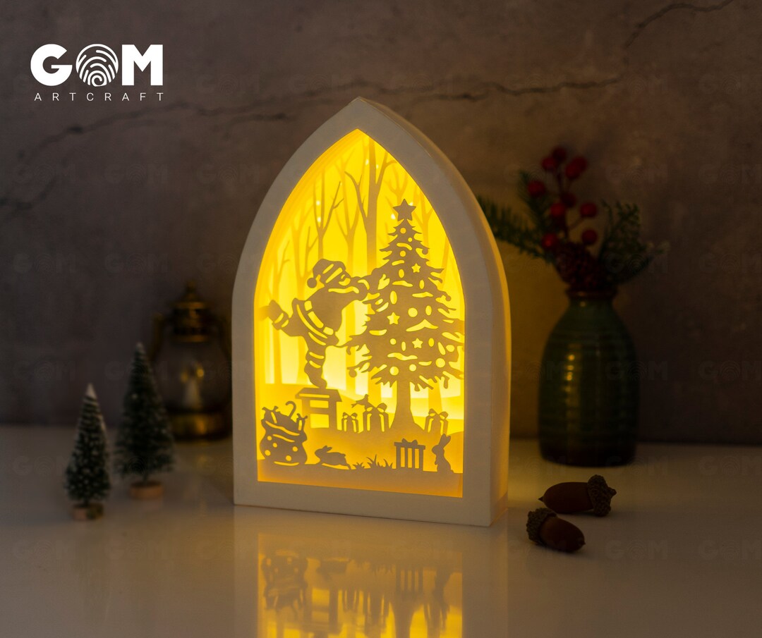 Santa Claus Dome Shadow Box - Merry Christmas - Paper Cut Template ...