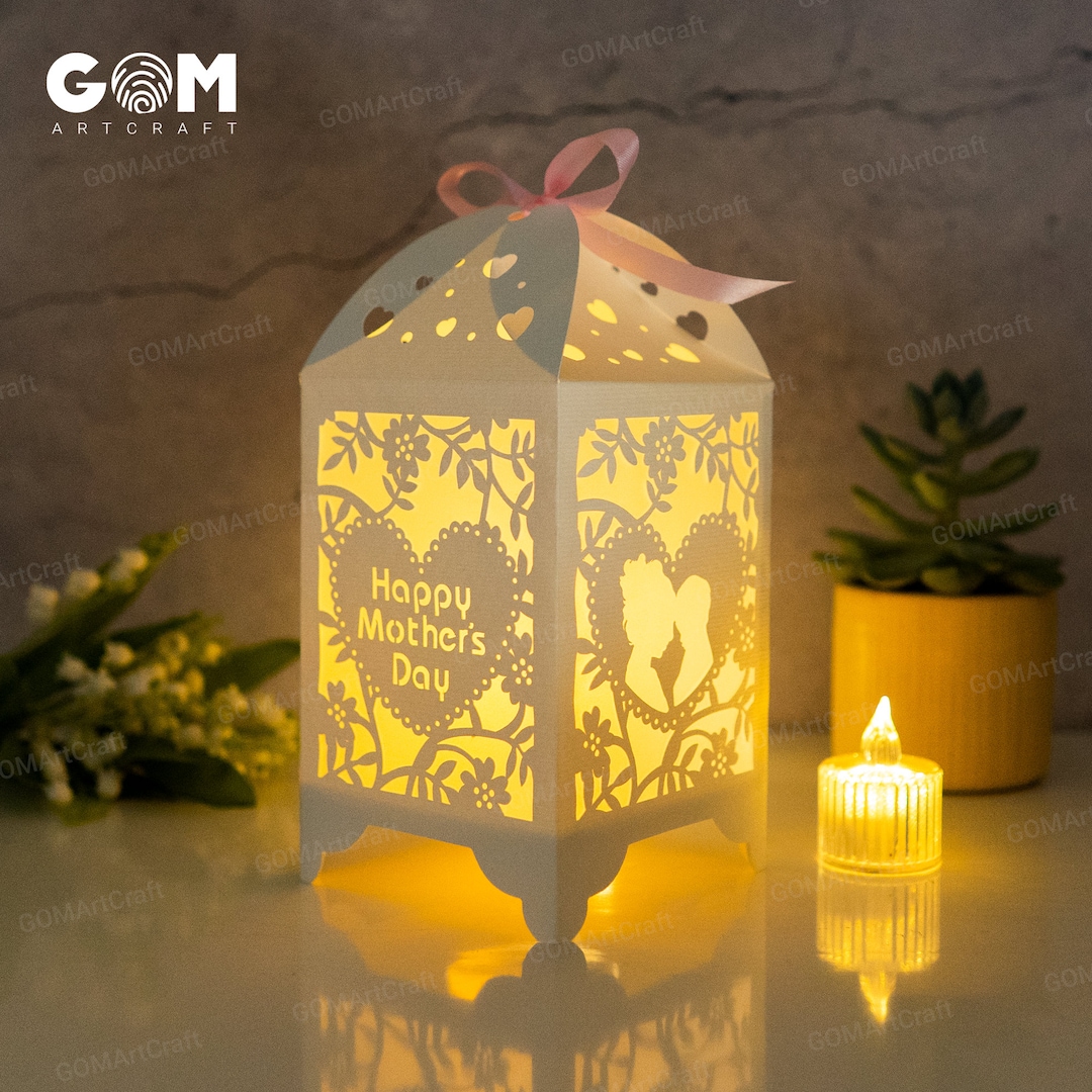 Happy Mother's Day Lantern SVG - Mom Lantern Template - Happy Mother's ...