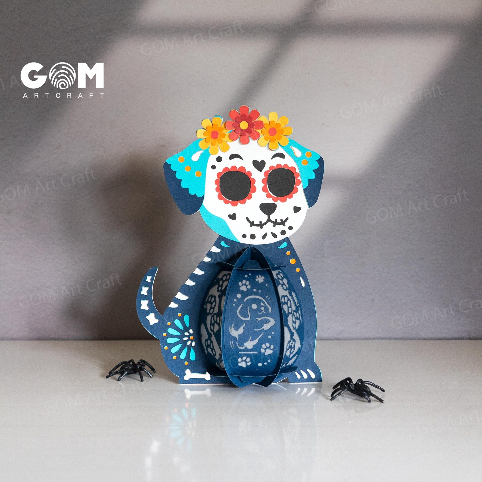 Set 3 Animals Catrina Lantern Template SVG, Day of the Dead Lantern ...