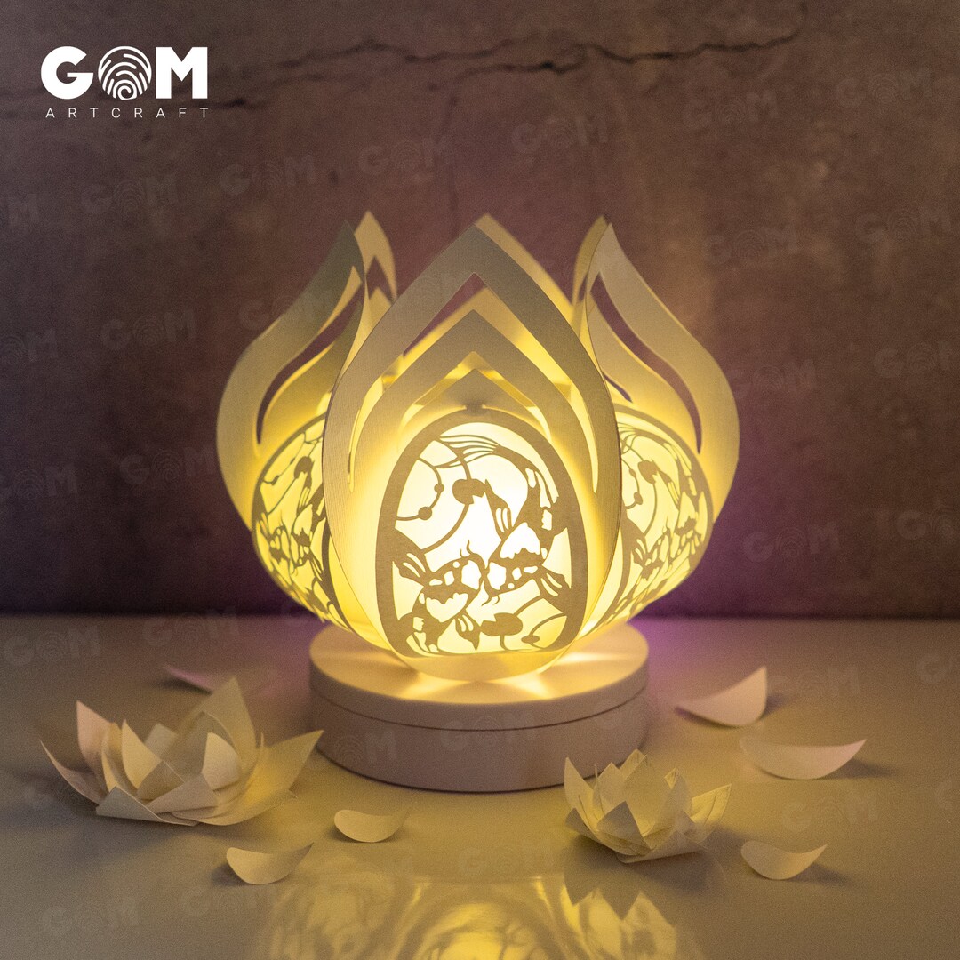 Lotus Lanterns Template SVG - Paper Lanterns 2 Carp - Paper Cutting ...