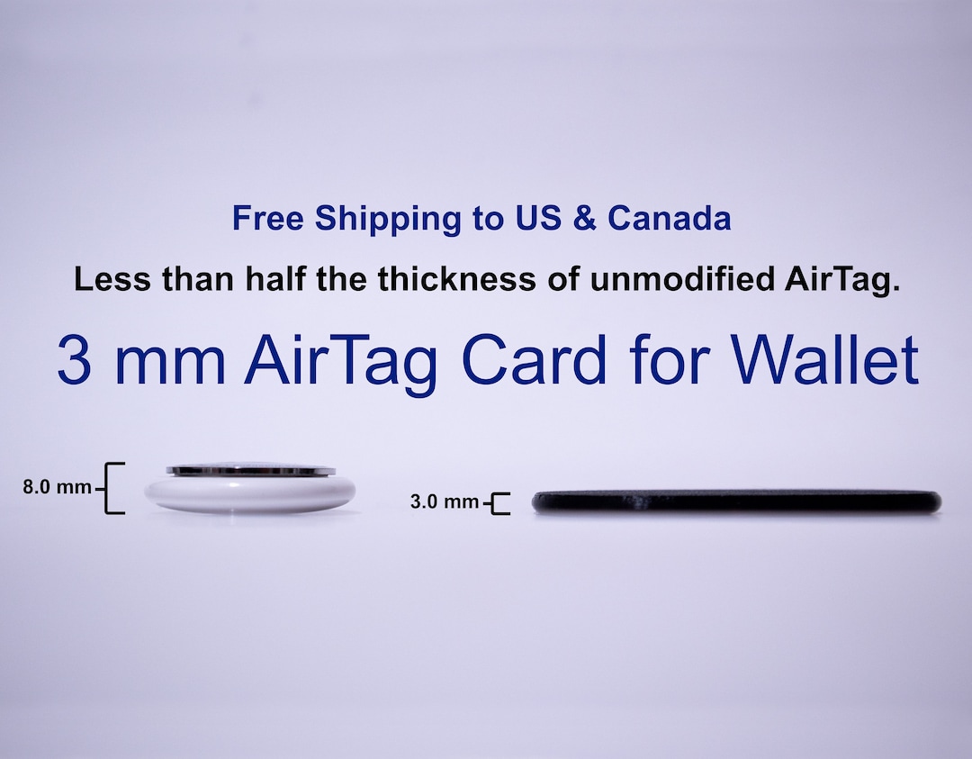 Modified 3 Mm Slim Apple AirTag Card for Wallet With Precision Finding, Replaceable Battery, and ...