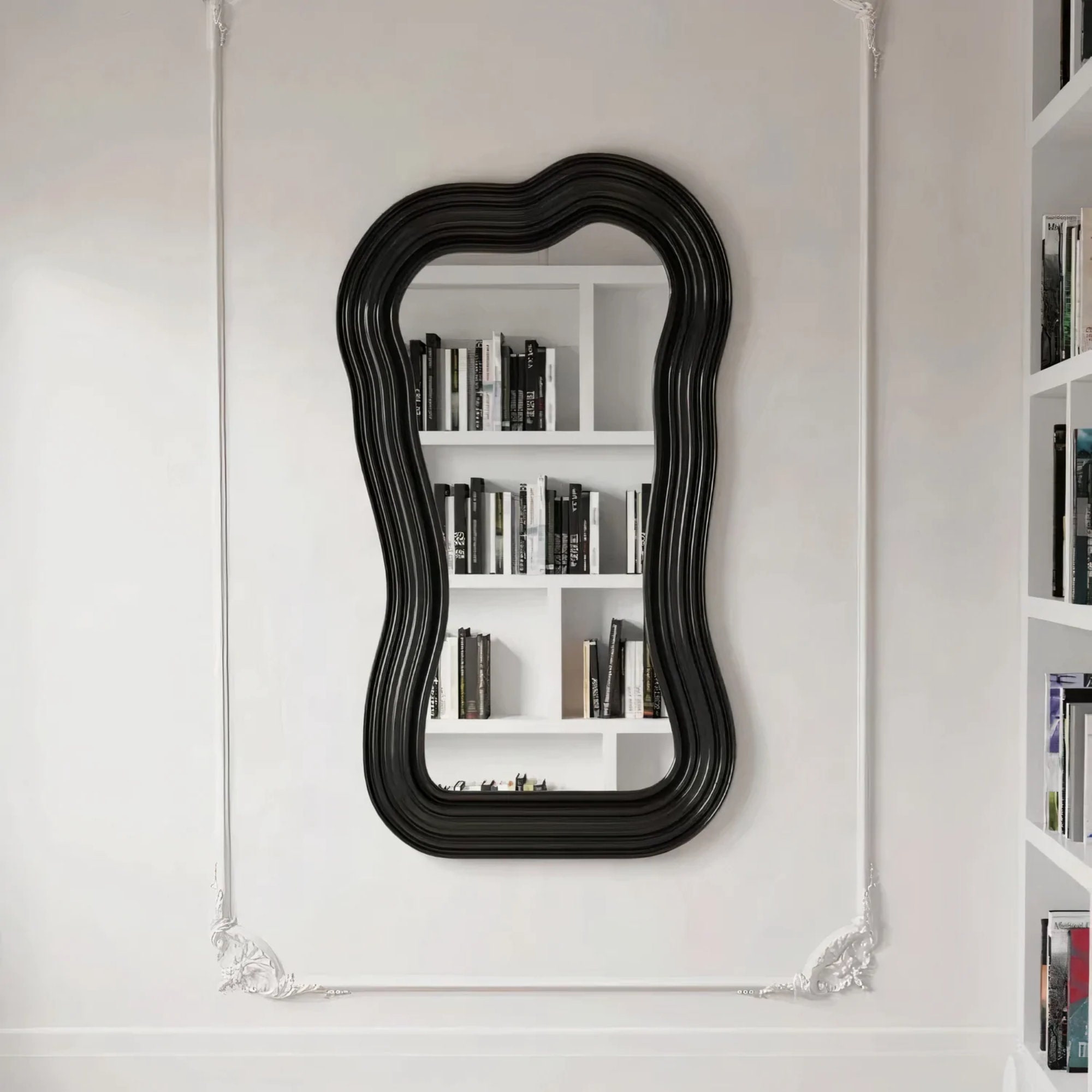 Full Length Wavy Mirror Floor Wave Mirror Long Irregular - Etsy UK