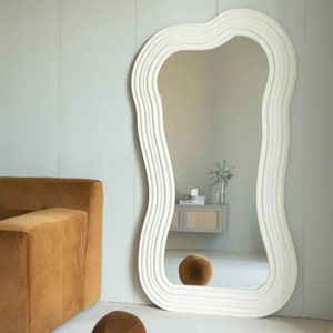 Full Length Wavy Mirror - Floor Wave Mirror - Long Irregular Mirror ...