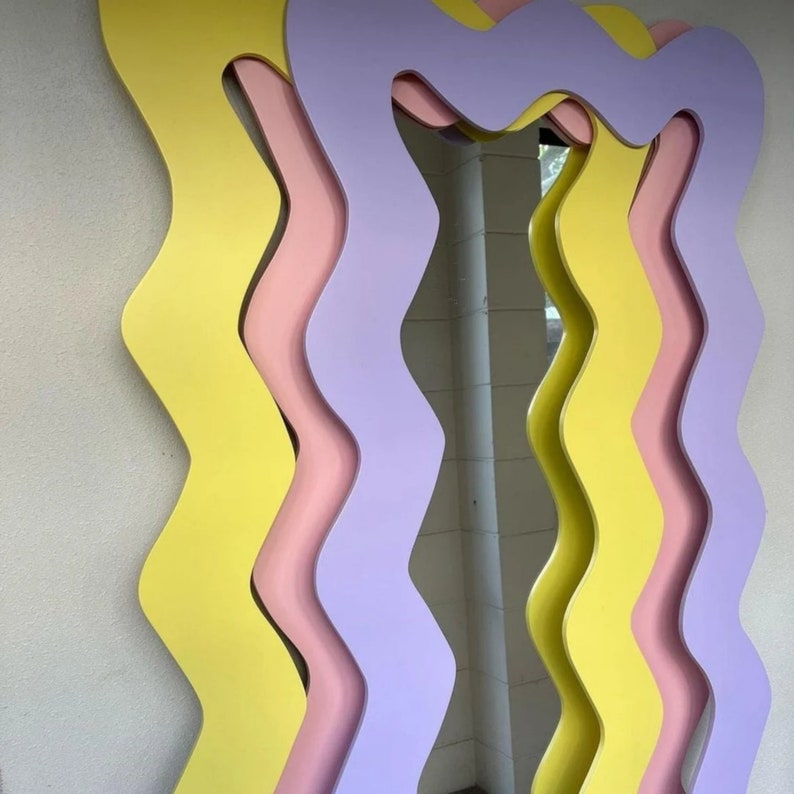 Wavy Floor Tall Asymmetrical Mirror Curvy Full Length Arch - Etsy