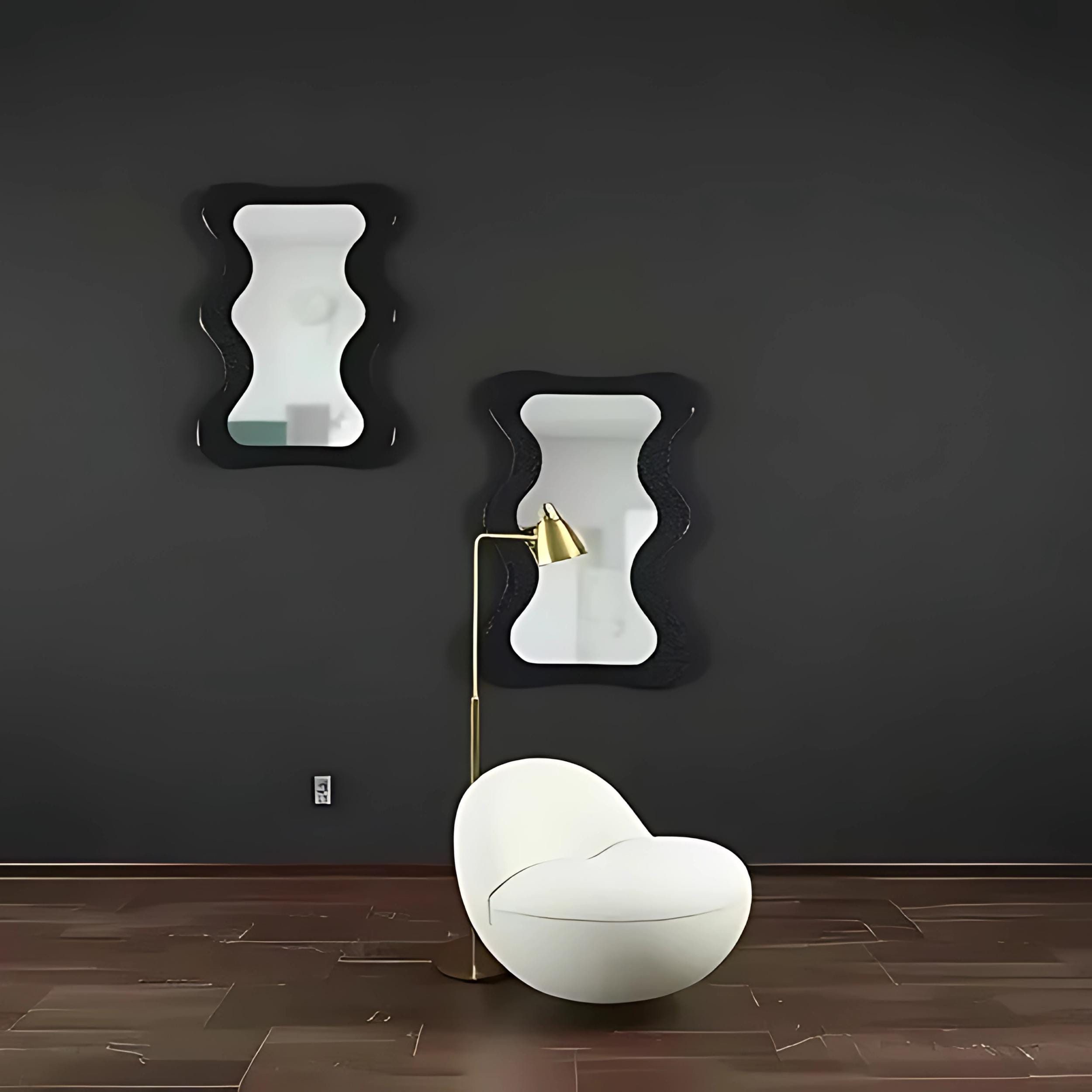 Full Length Wavy Floor Mirror - Full Body Custom Color Squiggle Mirror ...