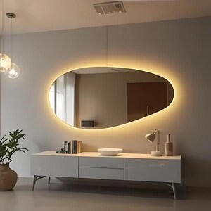 Asymmetrical Led Mirror for Bathroom - Water Drop Led Light Wall ...