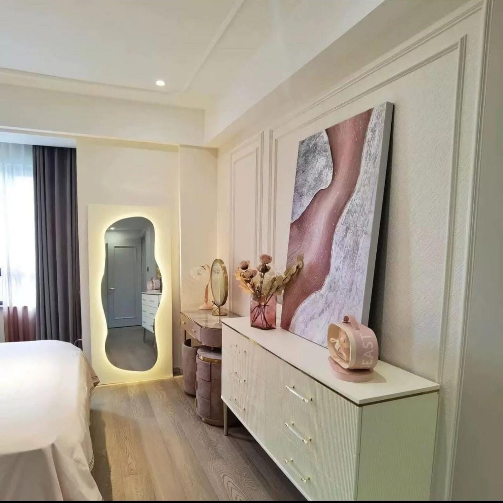 Led Floor Full Length Arch Tall Mirror Iregular Large Decor Mirror Led ...