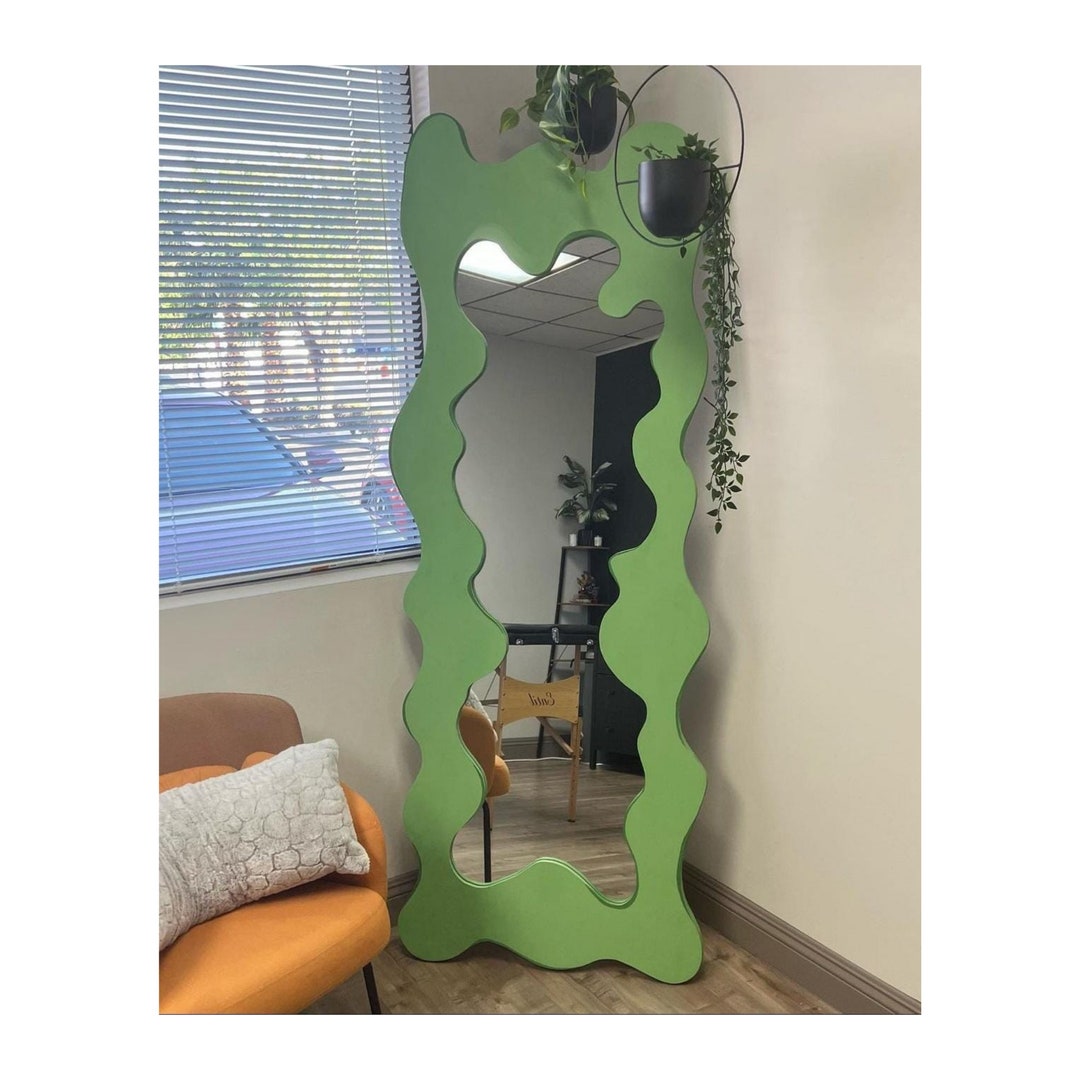 Wavy Floor Tall Asymmetrical Mirror Curvy Full Length Arch - Etsy
