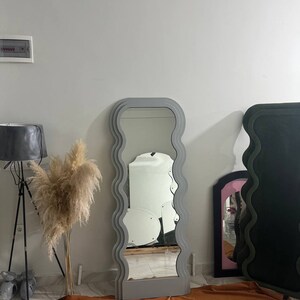 Floor Wavy Full Length Mirror - Curvy Full Body Mirror - Asymmetrical ...