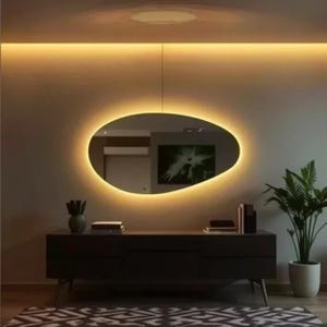 Asymmetrical Led Mirror for Bathroom - Water Drop Led Light Wall ...