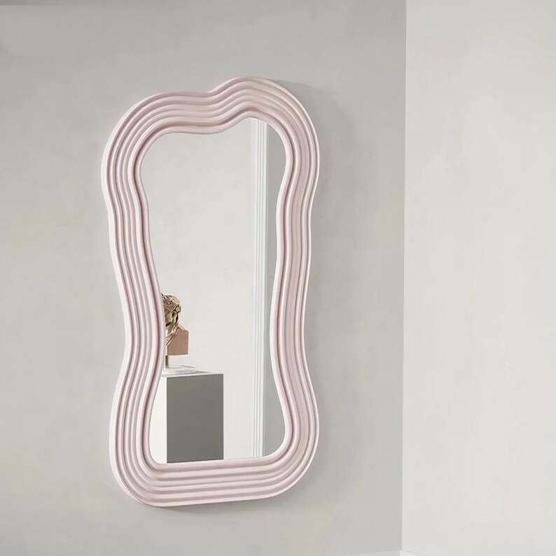 Full Length Wavy Mirror - Floor Wave Mirror - Long Irregular Mirror ...