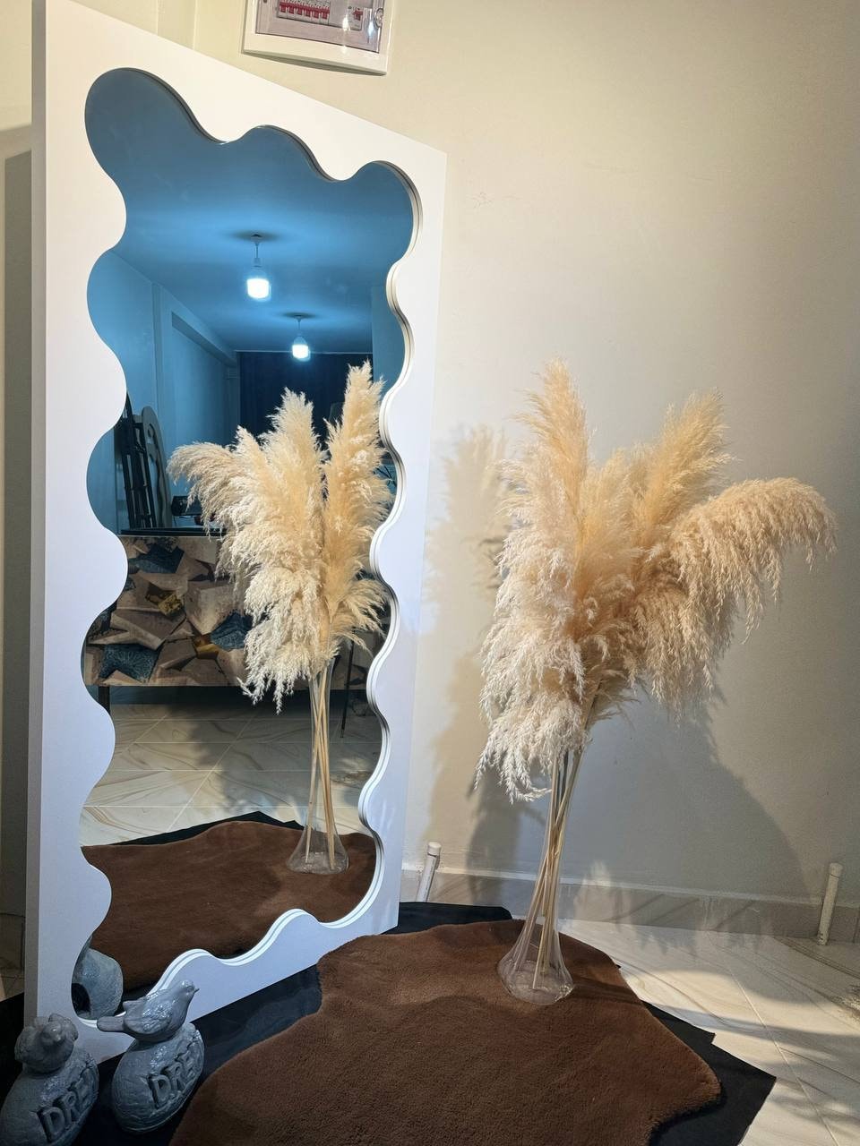Full Length Wavy Mirror - Floor Wave Mirror - Long Irregular Mirror ...